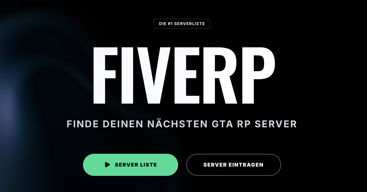 GTA RP Serverliste | five-rp.de | five-rp.de