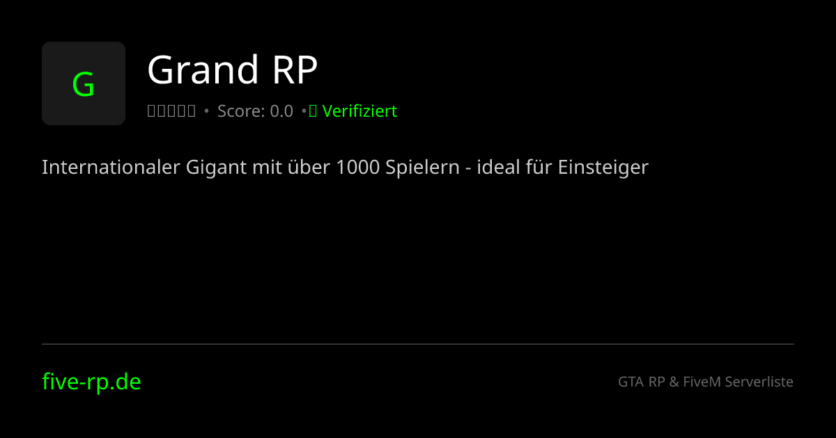 Grand RP | GTA RP Server | five-rp.de